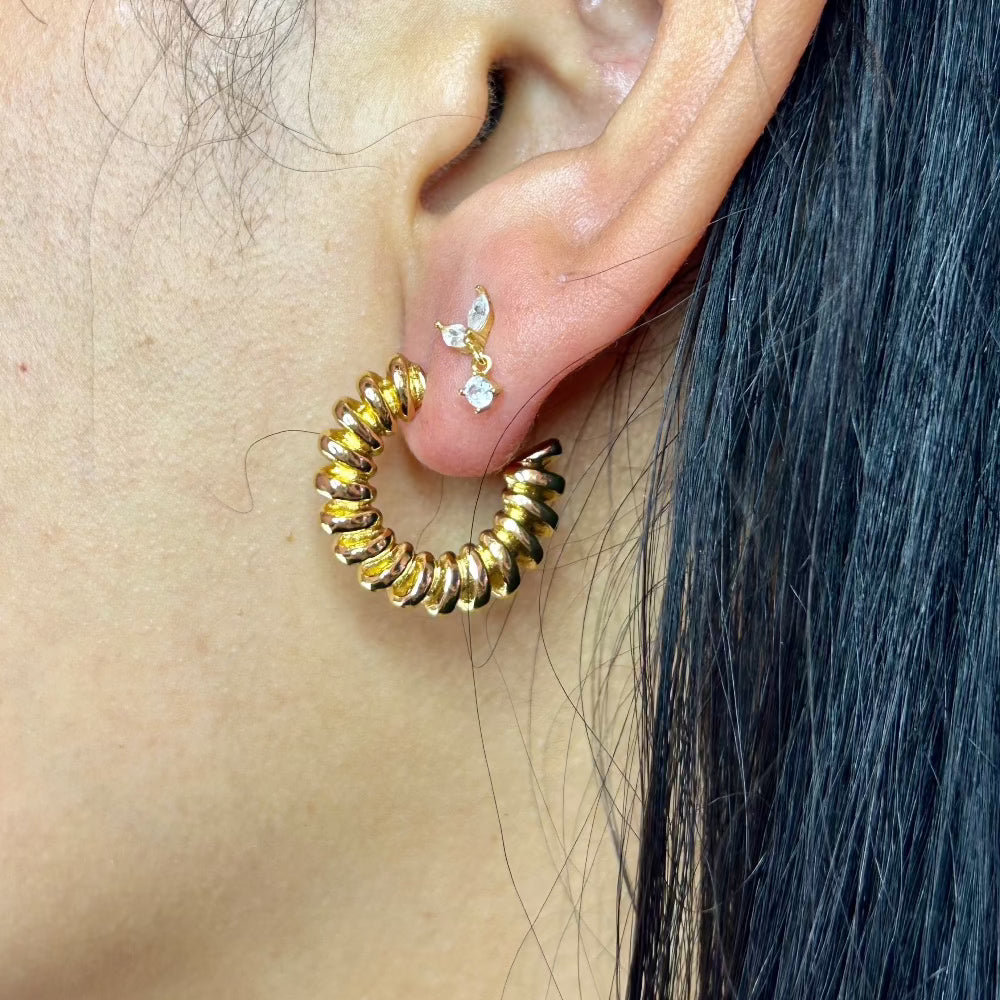 Swirl Gold Hoops